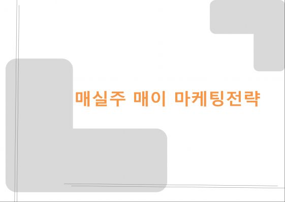 매실주 매이 마케팅전략