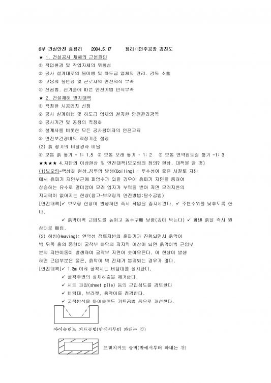 6부건설안전 레포트 자료