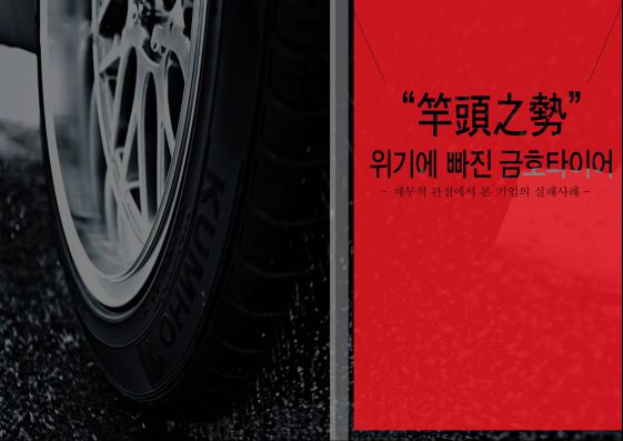 위기에 빠진 금호타이어 재무적 관점에서 본 기업의 실패사례
