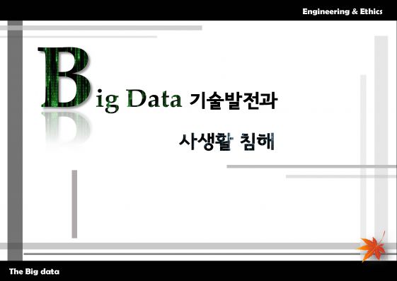 Big Data 기술발전과  사생활 침해