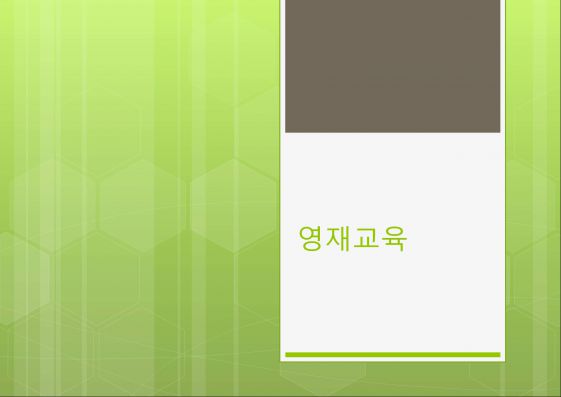 영재영재교육의 필요성영재교육의 경과와 현황영재교육의 경과영재교육의 현황영재 선발