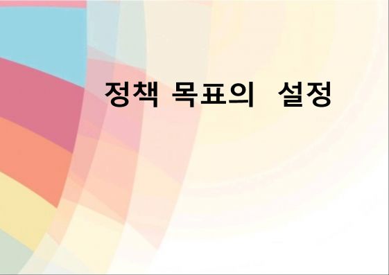 정책 목표 설정의 의미정책 목표설정의 의의와 원천정책 목표 설정 명확화정책 목표 설정의 절차정책 목표 설정의 변동