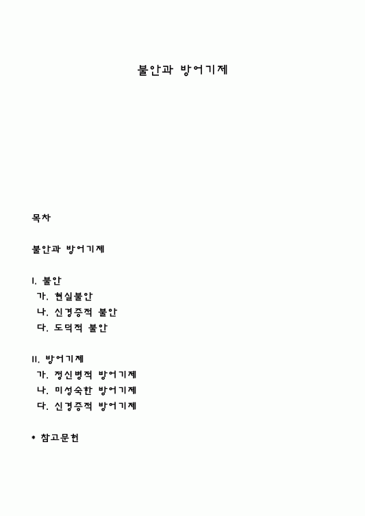 [사회과학] 불안과 방어기제