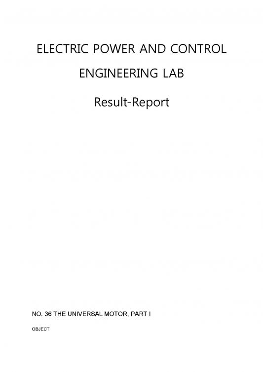 연세대학교 전력 및 제어공학 실험 chapter36-38 ELECTRIC POWER AND CONTROL ENGINEERING LAB Result-Report