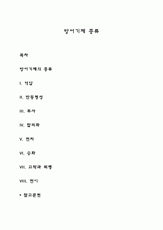 방어기제(Defense Mechanism) 종류