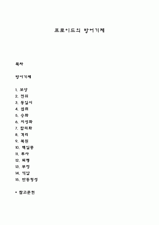 [인문과학] 프로이드의 방어기제