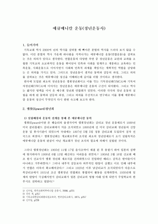에큐메니칼 운동 - 청년운동사