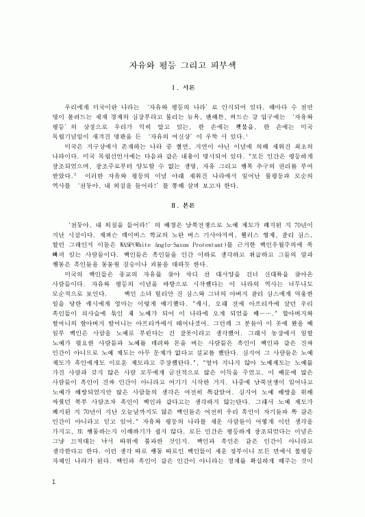 자유와 평등 그리고 피부색