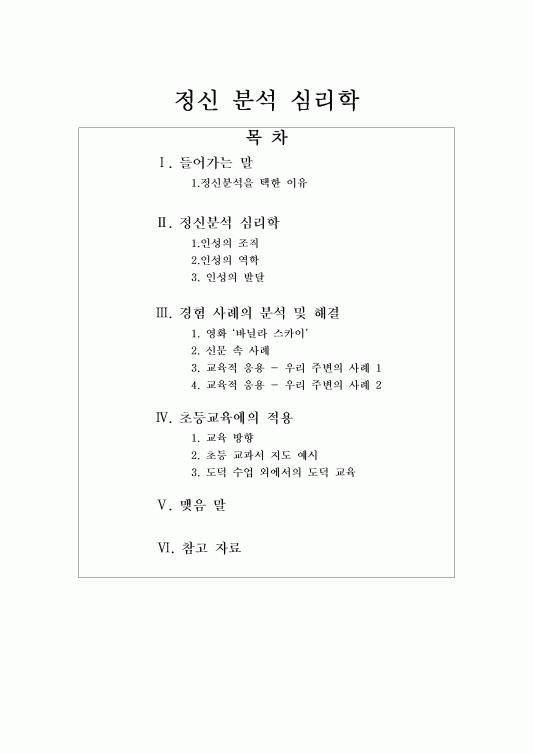 정신 분석 심리학 - 영화 바닐라스카이
