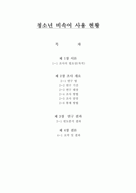 청소년 비속어 사용 현황