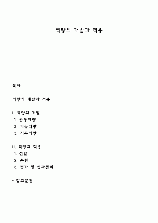 역량의 개발과 적용