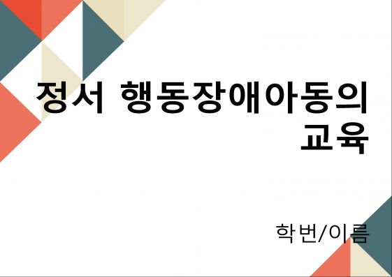 특수교육 정서행동장애