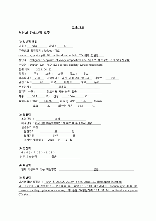 Case study 난소암