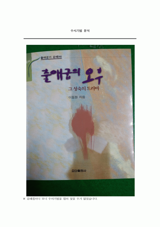 수사기법분석 - 출애굼의 오후 이동원 지음
