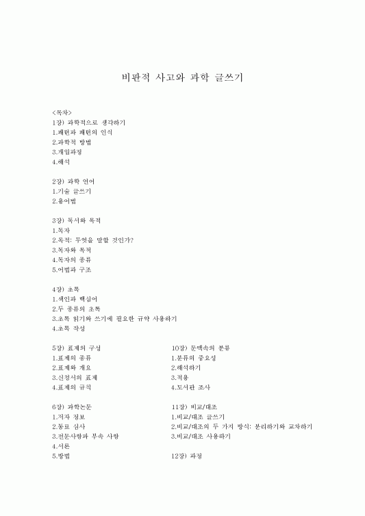 도서 요약 - 비판적 사고와 과학 글쓰기