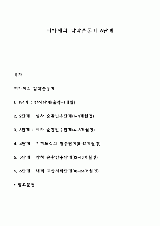 피아제의 감각운동기 6단계