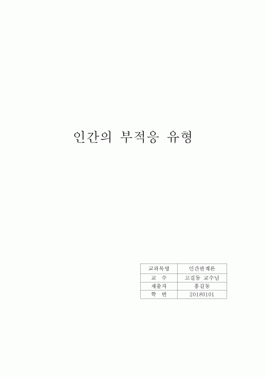 인간 부적응 유형