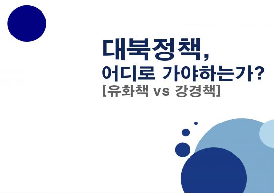 대북정책햇볕정책대북 강경책대북정책의 두 가지 노선