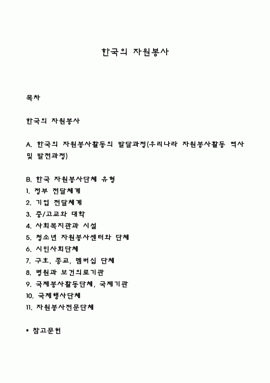 한국의 자원봉사