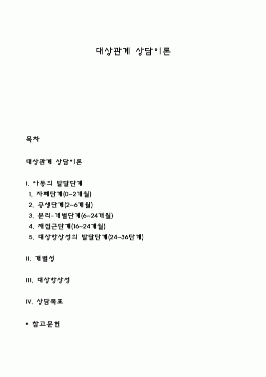 대상관계 상담이론