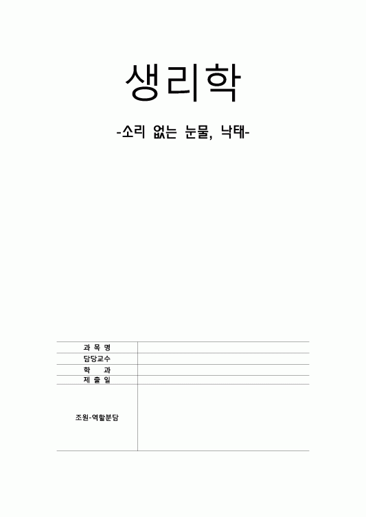 [생리학 모성간호학] 낙태