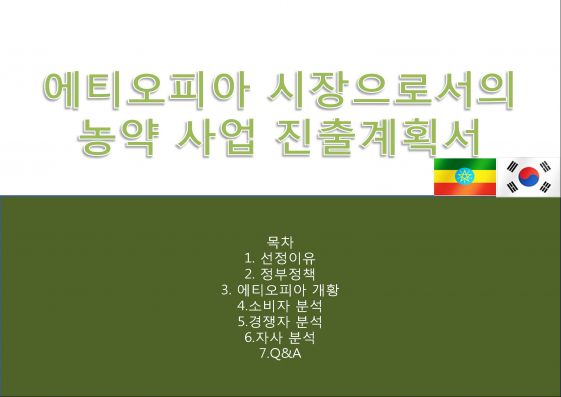 에티오피아 시장농약 사업아프리카 시장에티오피아 정책