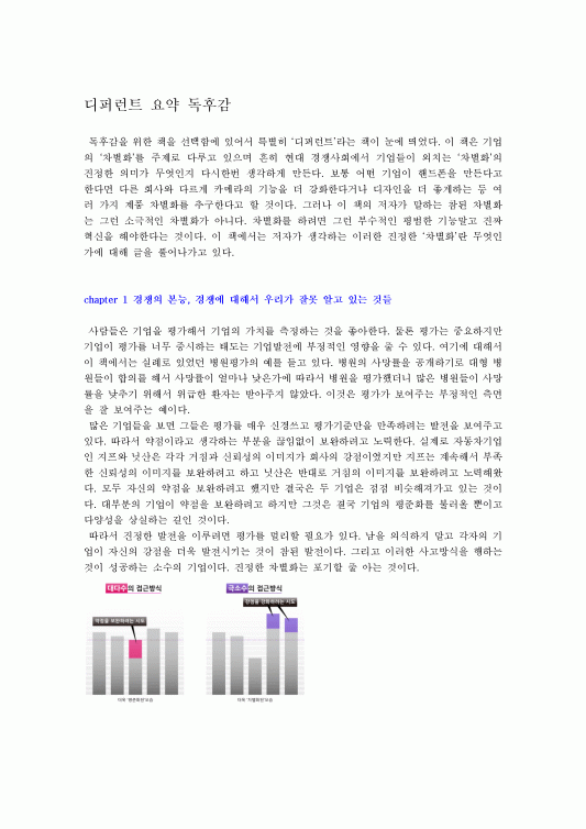 [독서감상문] 디퍼런트 요약
