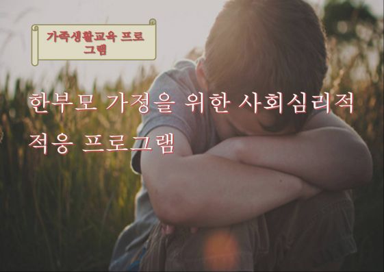 한부모 가정을 위한 사회심리적 적응 프로그램