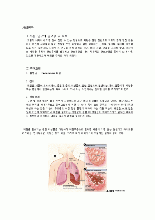 폐렴 케이스 스터디 pneumonia
