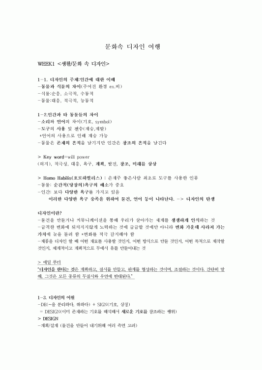[생활 문화 속 디자인] 문화속 디자인 여행 2019년 총정리본