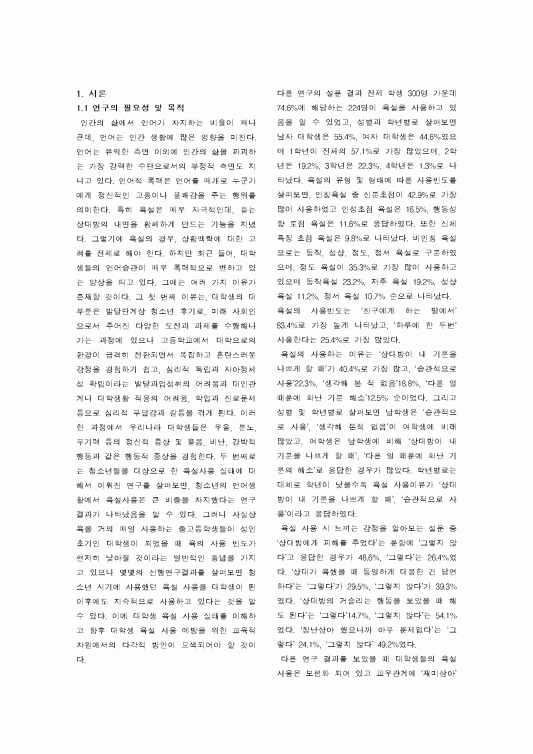 간호연구 간호대학생들의 욕설사용이 스트레스에 미치는 영향