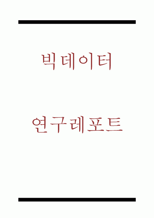 빅데이터 가치와 활용분야및 사례분석과 빅데이터 미래 활용방안 제시