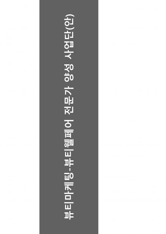 (발표) 뷰티마케팅 뷰티웰페어 전문가 양성 사업