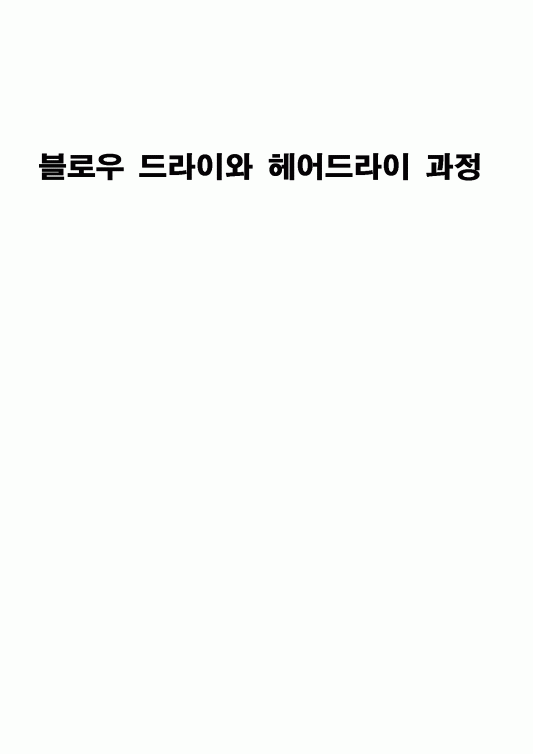 블로우 드라이와 헤어드라이 과정
