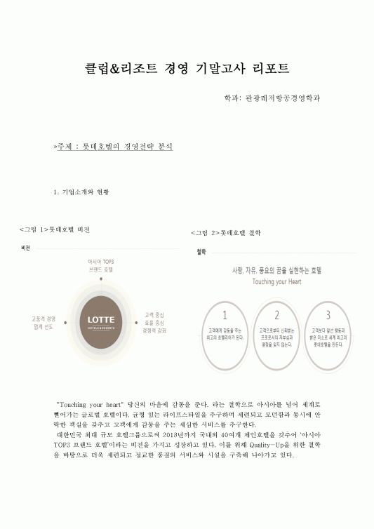 롯데호텔의 경영전략 분석