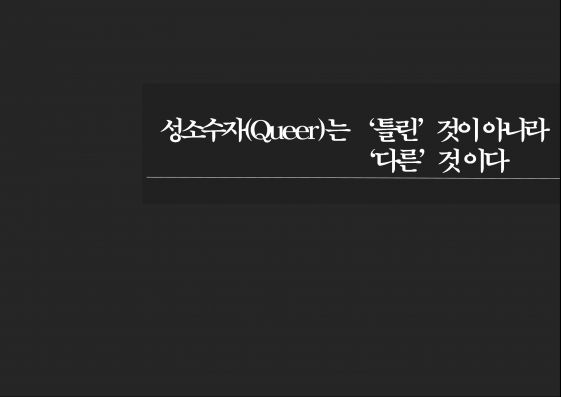 성소수자 관련 피피티 발표자료
