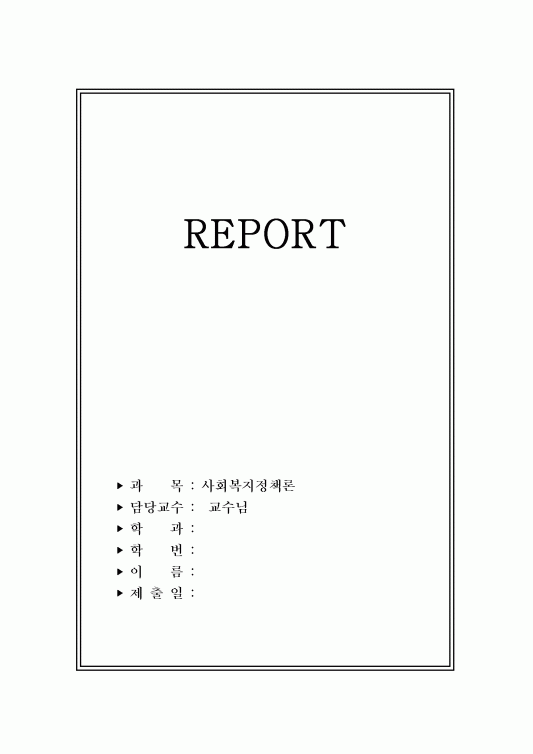 대한민국 저출산의 문제점과 사회복지정책 방안, 사회복지정책론