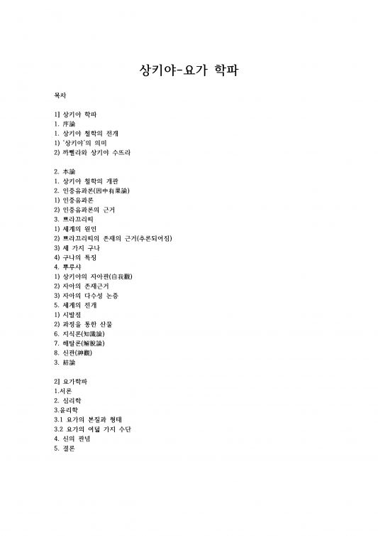 인도불교철학-상키야,요가학파