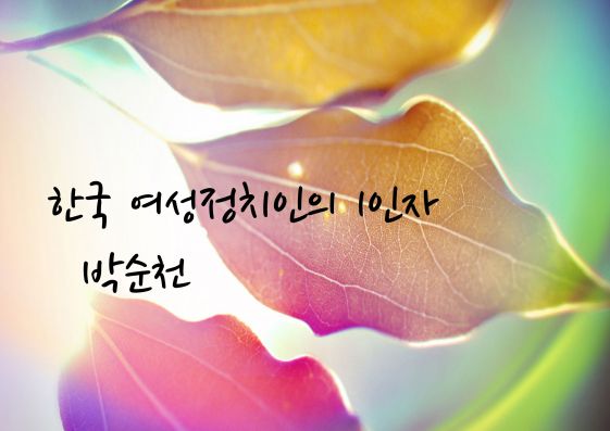 박순천,한국여성정치인의1인자박순천