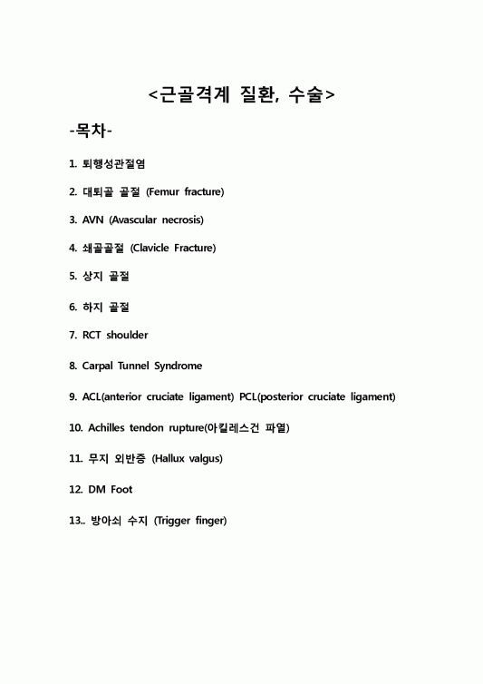 근골격계 질환, 수술