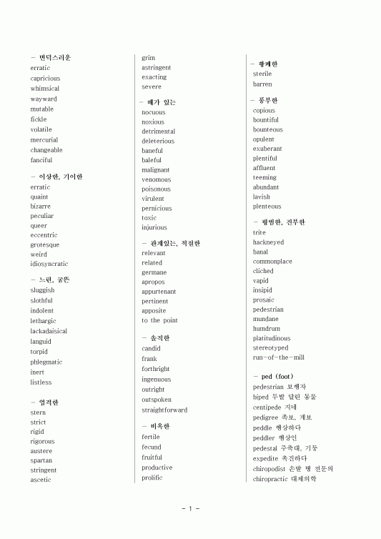 편입영어 동의어정리