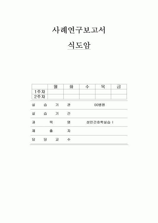 성인간호학 실습 식도암 case (보장 간호진단 4개)