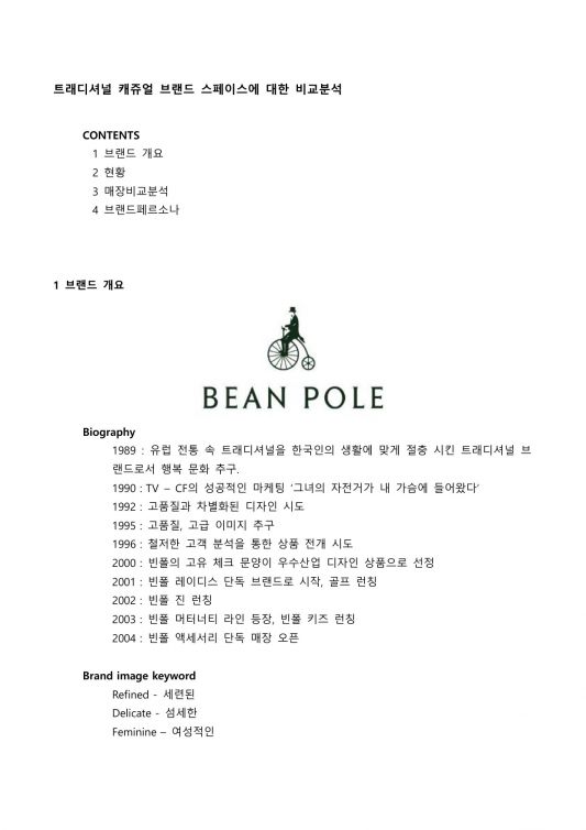 트래디셔널 브랜드 매장 분석