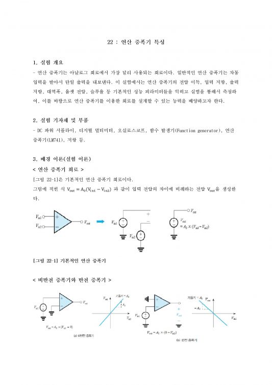 실험 - 연산 증폭기 특성
