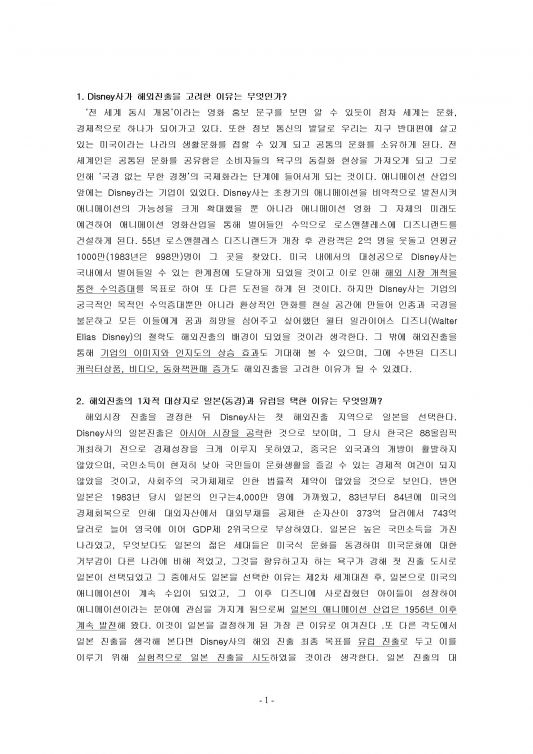 국제마케팅디즈니랜드 해외진출사례