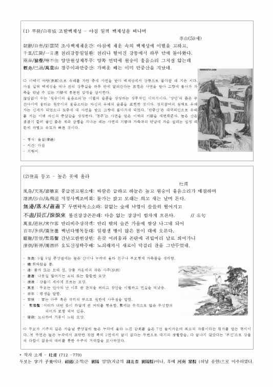 중국 성당,중당,만당시 (16수)