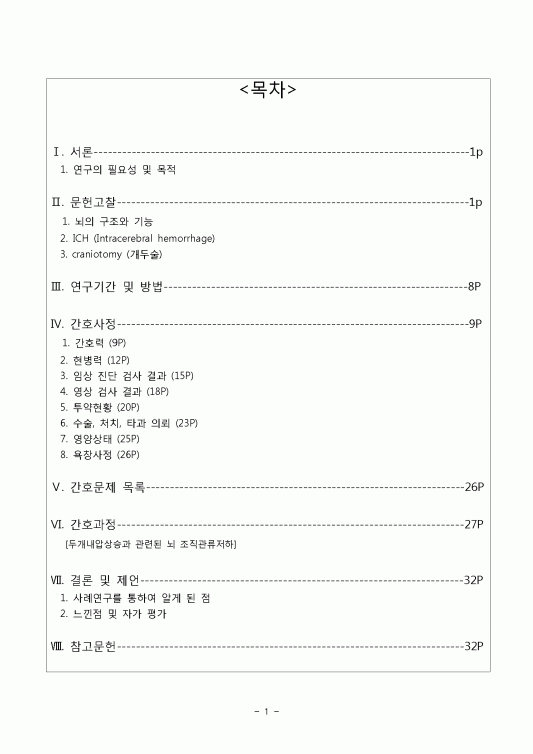 [간호진단 5개 / 간호과정 15개] ich / 두개내 출혈 / 뇌졸중 / ich 케이스 / 뇌조직관류저하 / 뇌졸중 케이스 / 케이스 / 간호과정 상세함 / 근거도 있음 / 성인간호학 케이스