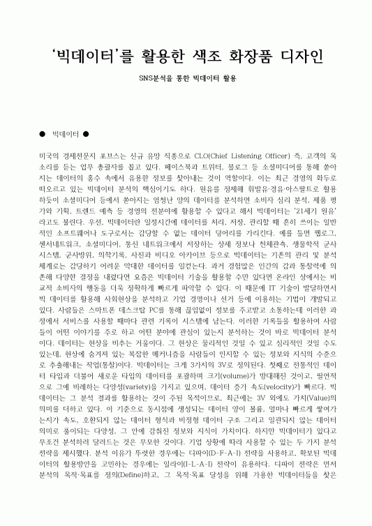빅데이터를 활용한 색조화장품 디자인