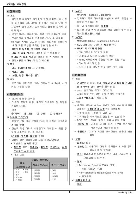 군무원 정보직 준비하시는 분들을 위한 정보사회론(新이기론, 2021) 요약집