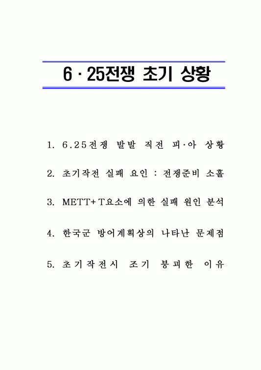 6.25 한국전쟁 초기 상황